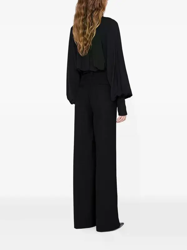 ANINE BING Gathered High-neck Blouse