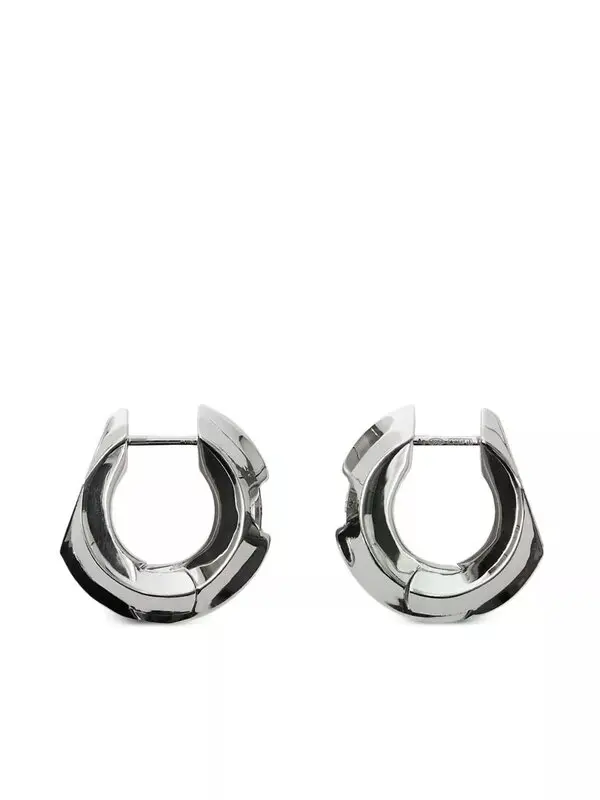 Burberry Hollow Diamond Cutout Hoop Earrings