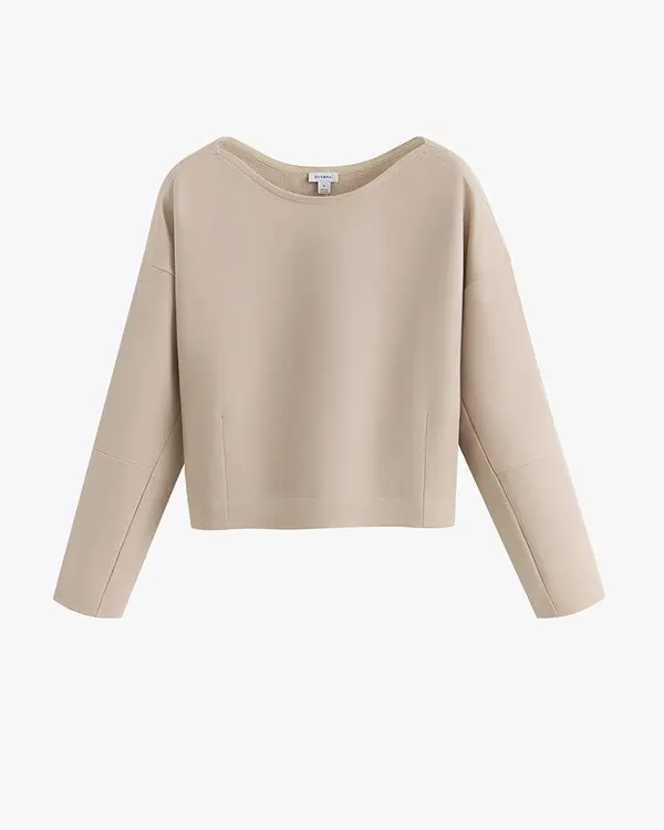 Cuyana Fleece Cinched Top - Stone