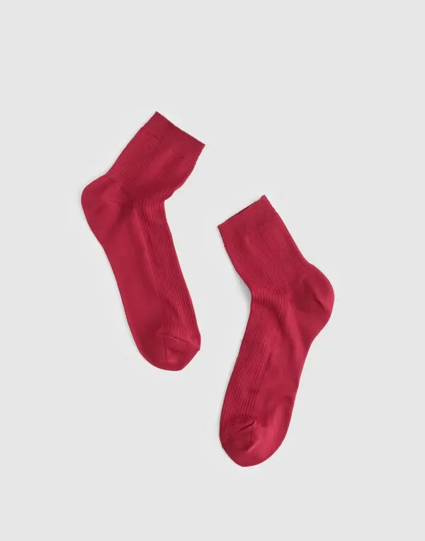 Madewell Sheer Loafer Ankle Socks - Ruby