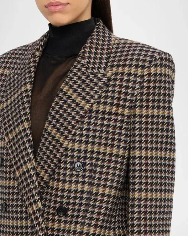 Saint Laurent Houndstooth Check Double-breasted Blazer