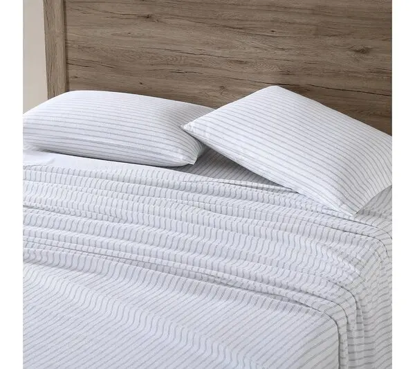 Eddie Bauer Trail Stripe Grey Cotton Twin Sheet Set