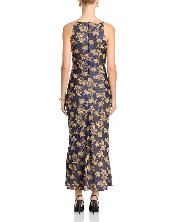 Aqua Jacquard Maxi Dress