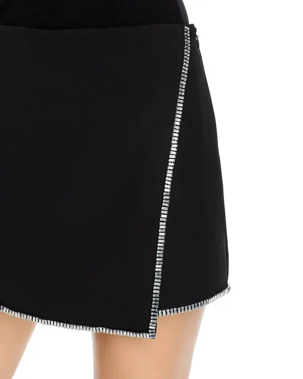 Aqua Rhinestone Trim Skort