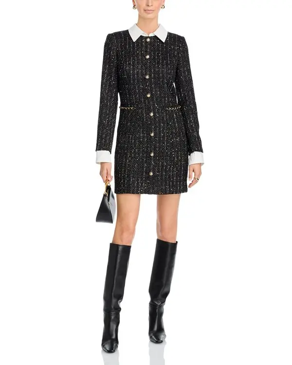 Aqua Tweed Mini Dress
