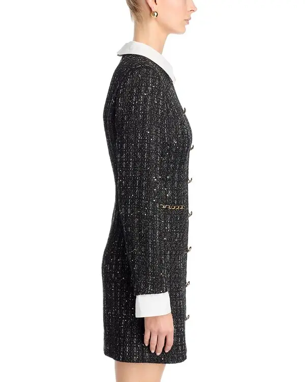 Aqua Tweed Mini Dress