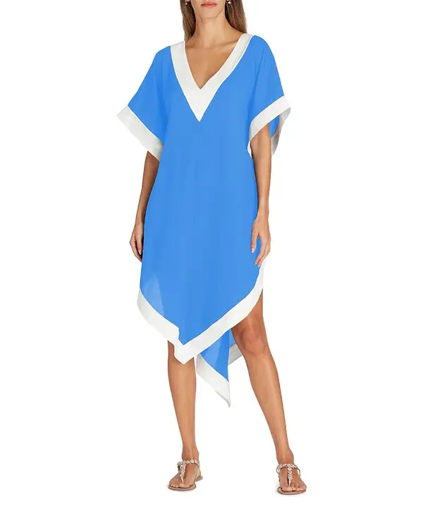 VALIMARE Aria High-low Crepe De Chine Cover-up Dress - Blue