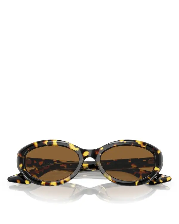 Khaite X Oliver Peoples Oval Sunglasses, 53mm - Dark Tortoise