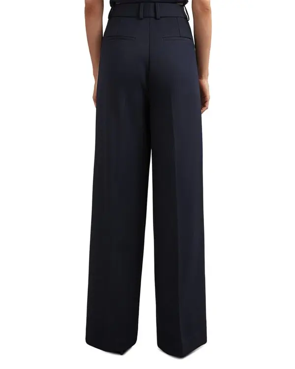 REISS Petite Gabi Wide Leg Pants - Navy