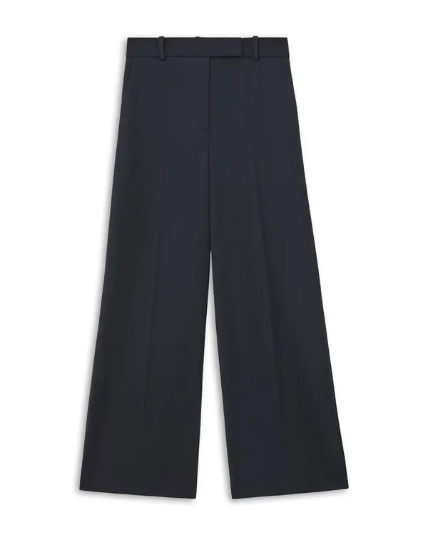 REISS Petite Gabi Wide Leg Pants - Navy