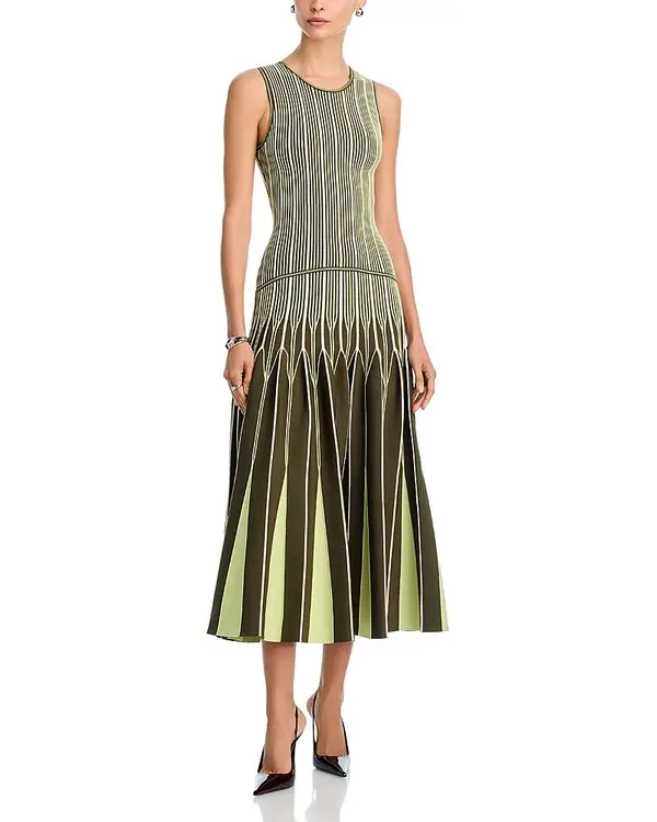 Simkhai Oaklen Knit Midi Dress - Pine Multi