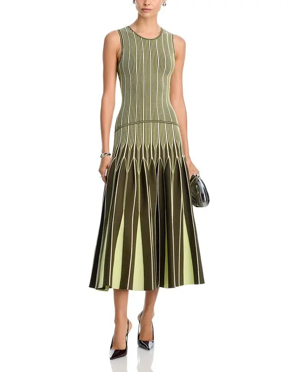 Simkhai Oaklen Knit Midi Dress - Pine Multi