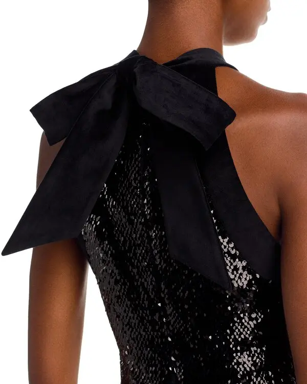 Simkhai Isla Halter Neck Sequin Mini Dress - Black
