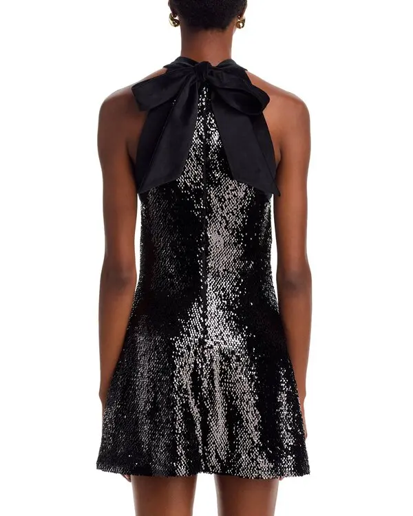 Simkhai Isla Halter Neck Sequin Mini Dress - Black