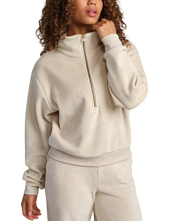 RHONE Plush Half Zip Sweatshirt - Bone
