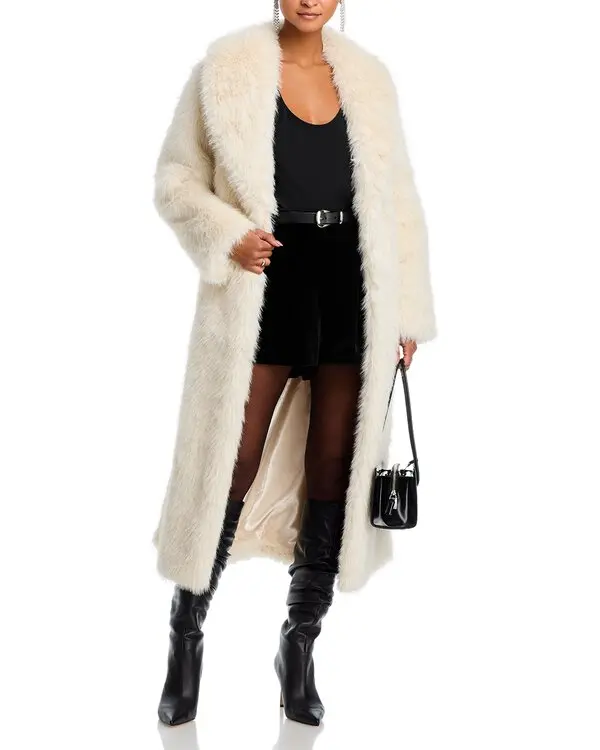 Aqua X Salvatore Rizza Long Faux Fur Coat