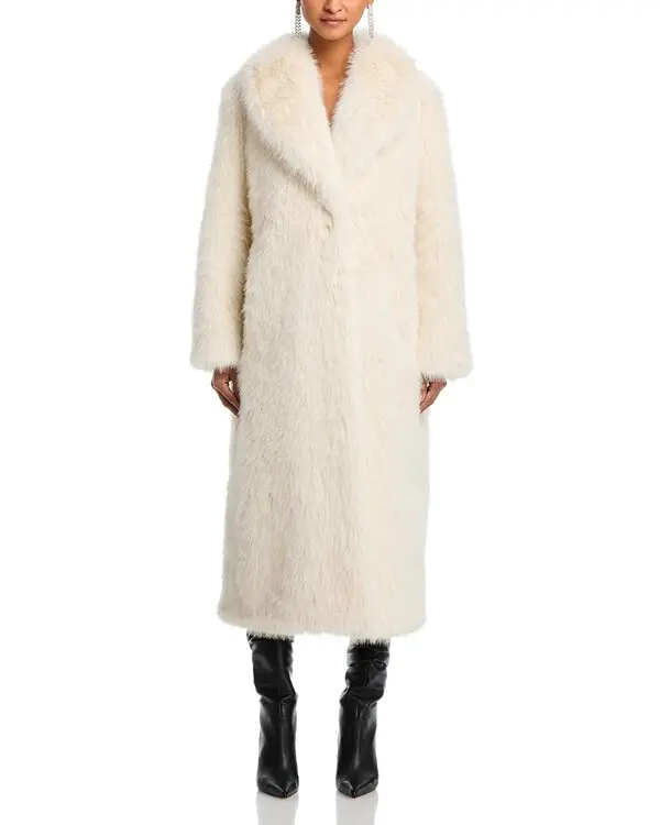 Aqua X Salvatore Rizza Long Faux Fur Coat