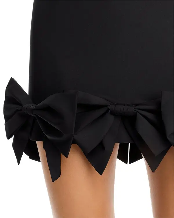 LoveShackFancy Kennedi Bow Mini Dress - Black