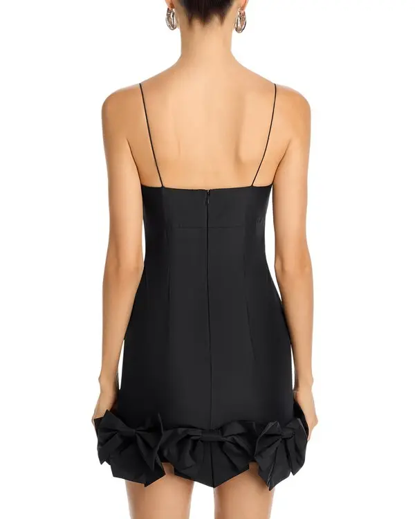 LoveShackFancy Kennedi Bow Mini Dress - Black