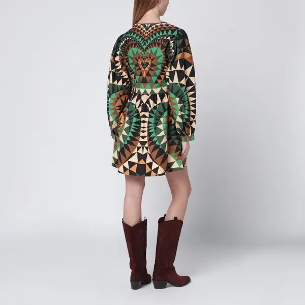 Farm Rio Heart Deco Mini Dress - Multicolor