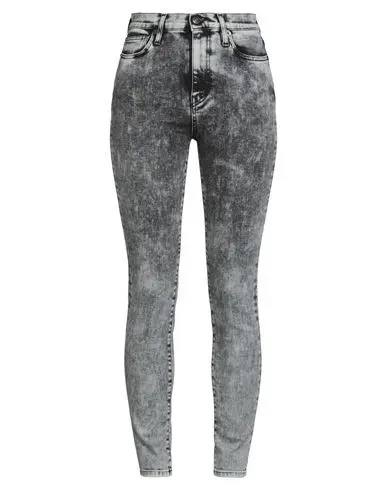 8PM Skinny High-waisted Jeans With Embroidered Logo - Grey