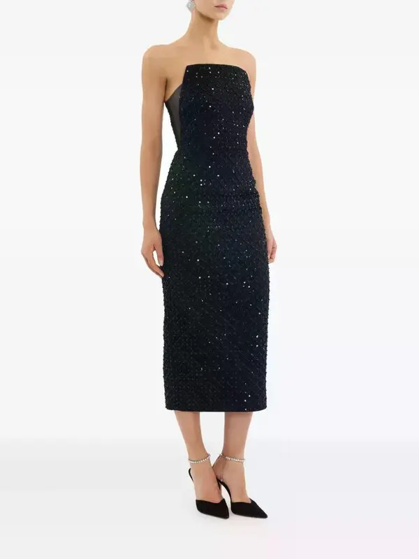 rebecca vallance black sequin dress Rebecca Vallance Sequin Neve Midi Dress In Black