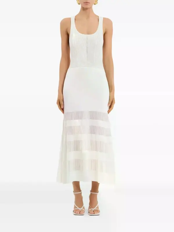 Rebecca Vallance Reign Ribbed Midi Dress - White
