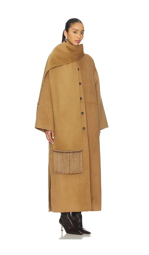 Lpa Maxi Coat With Detachable Scarf