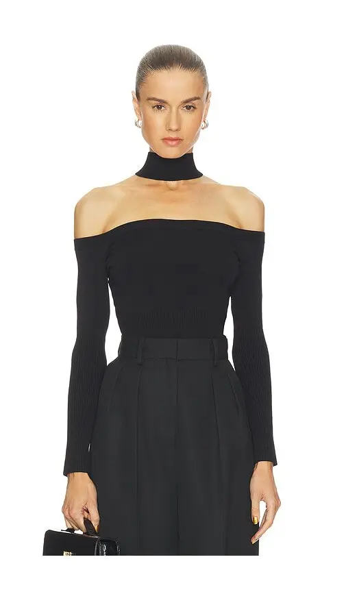 Simkhai Lila Cold Shoulder Top - Black