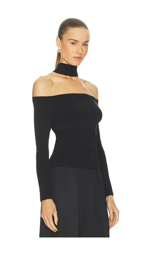 Simkhai Lila Cold Shoulder Top - Black