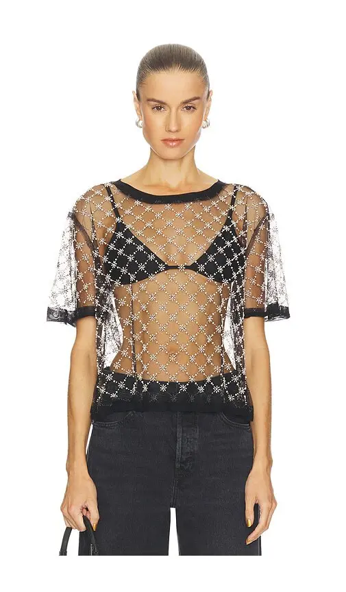 Free People Loir Embellished Knit Top