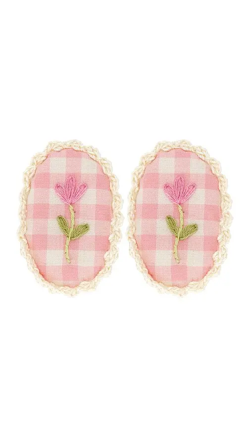 WILD WAWA Crochet Clip Set - Pink Gingham