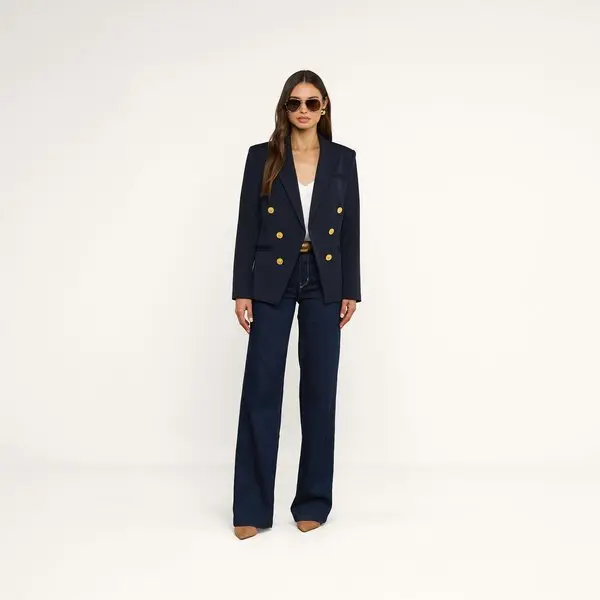 L'Agence Kyomi Double-breasted Blazer - Midnight