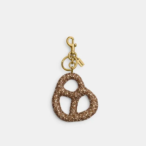 COACH® Crystal Pretzel Bag Charm - Brass/brown