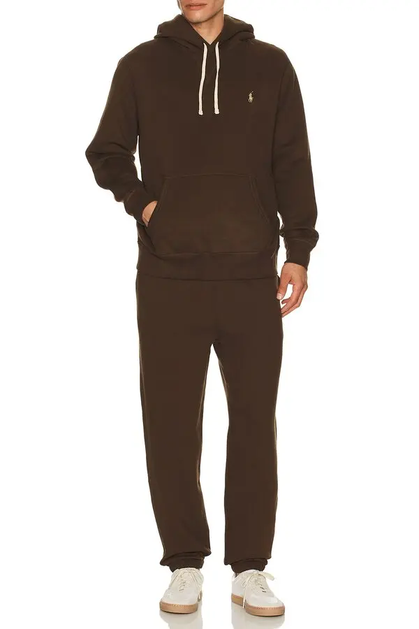 Ralph Lauren Long Sleeve Rl Fleece Pullover Hoodie - Nutmeg Brown
