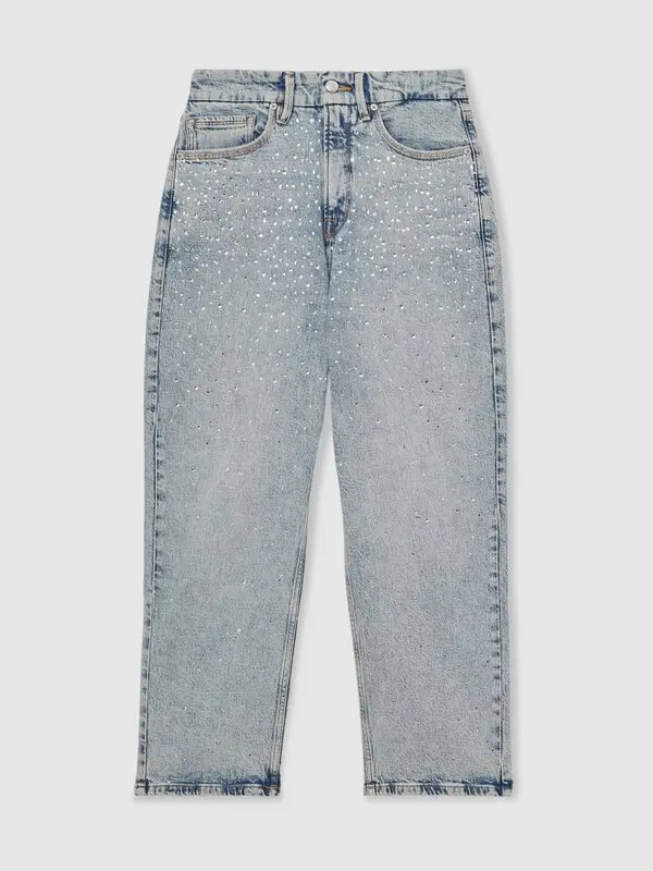 Good American Crystal Cropped Jeans