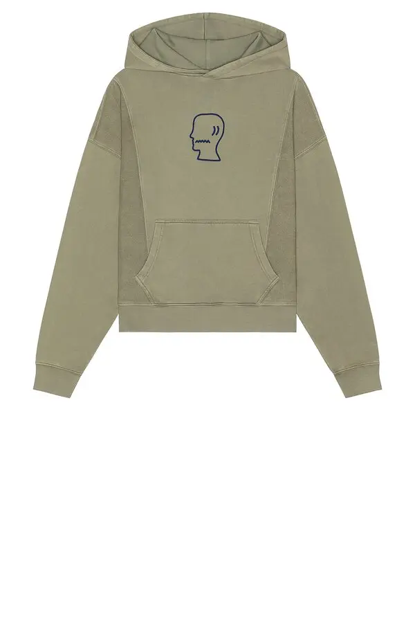 BRAIN DEAD Mendoza Cropped Hoodie - Cement