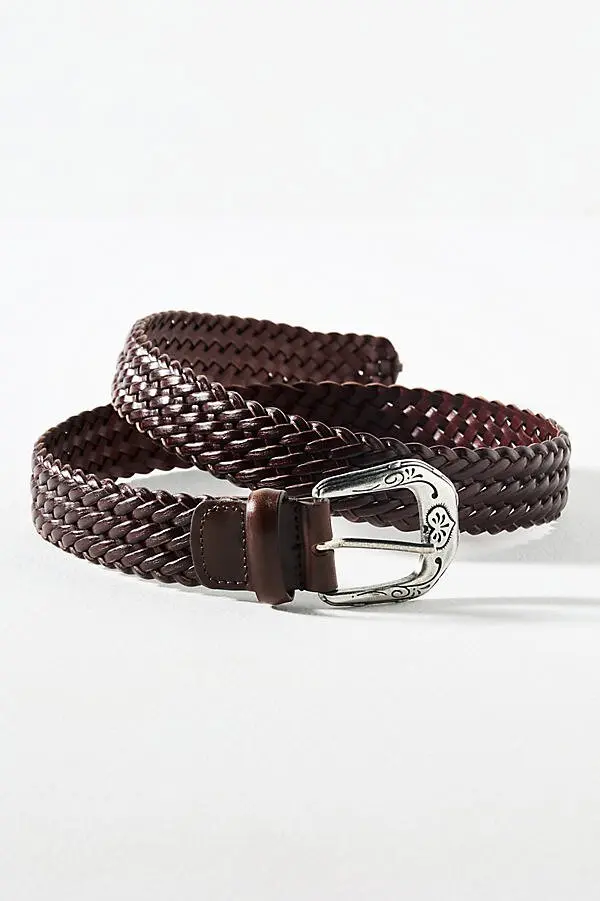 Anthropologie Western Buckle Woven Belt - Brown