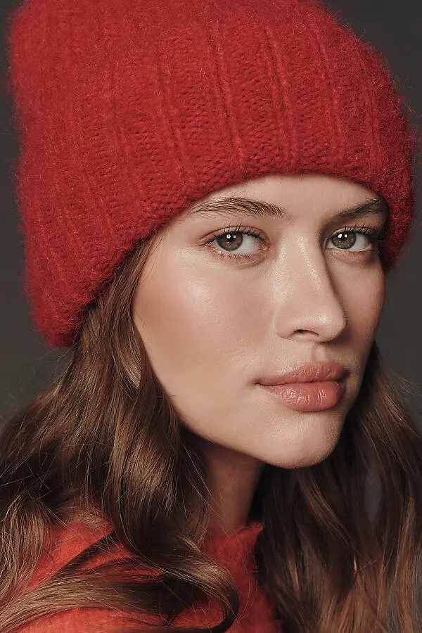 Anthropologie Juniper Ribbed Beanie - Berry