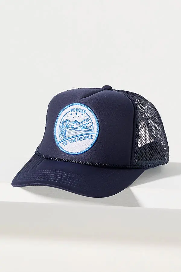 FRIDAY FEELIN Powder To The People Trucker Hat - Navy