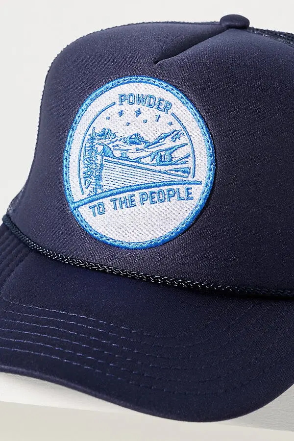 FRIDAY FEELIN Powder To The People Trucker Hat - Navy
