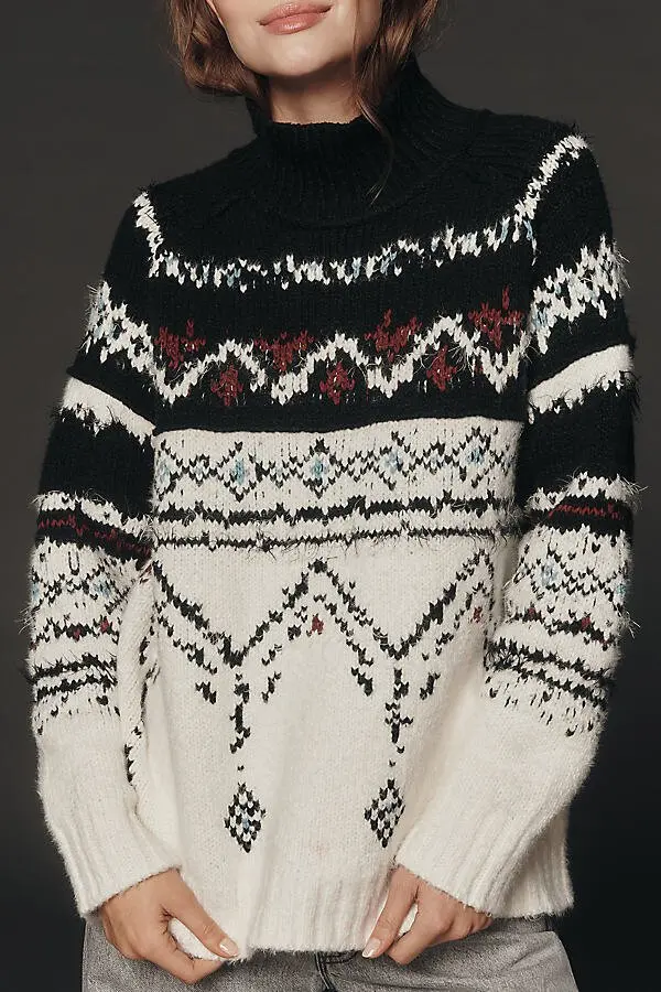PILCRO Cotton Blend Fairisle Sweater
