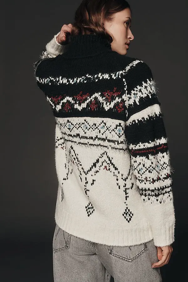 PILCRO Cotton Blend Fairisle Sweater