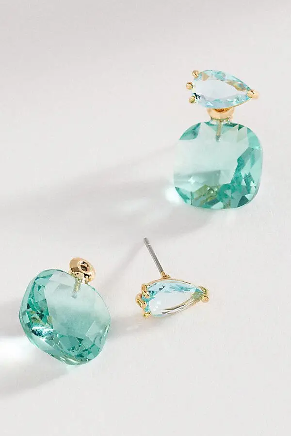 Anthropologie Floating Crystal Earrings - Light Blue