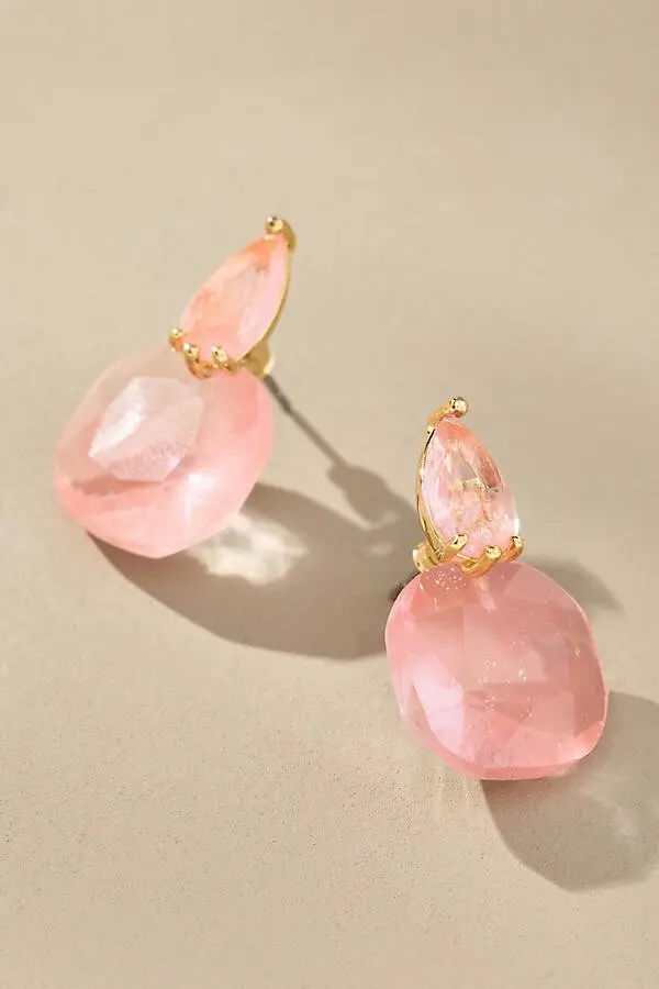Anthropologie Floating Crystal Earrings - Pink