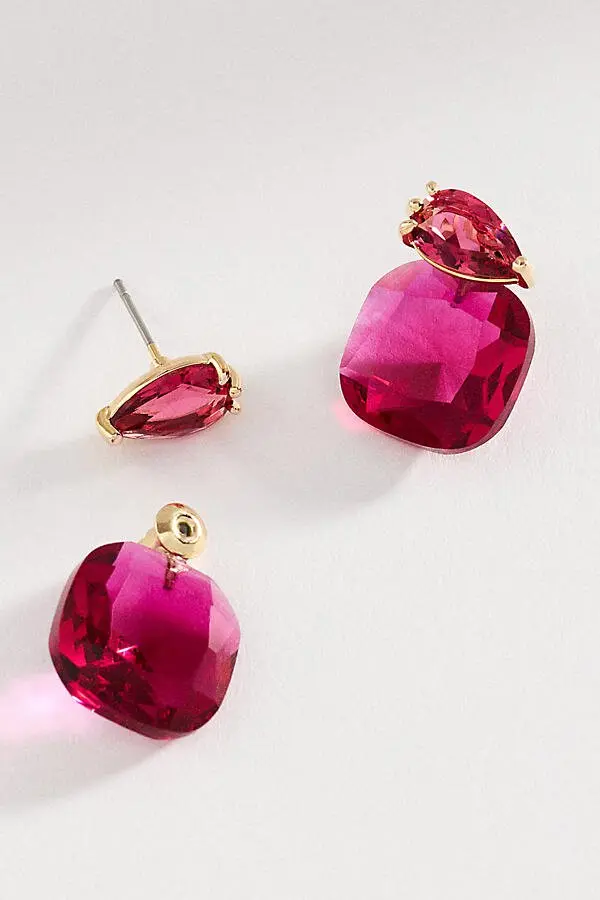 Anthropologie Floating Crystal Earrings - Wine