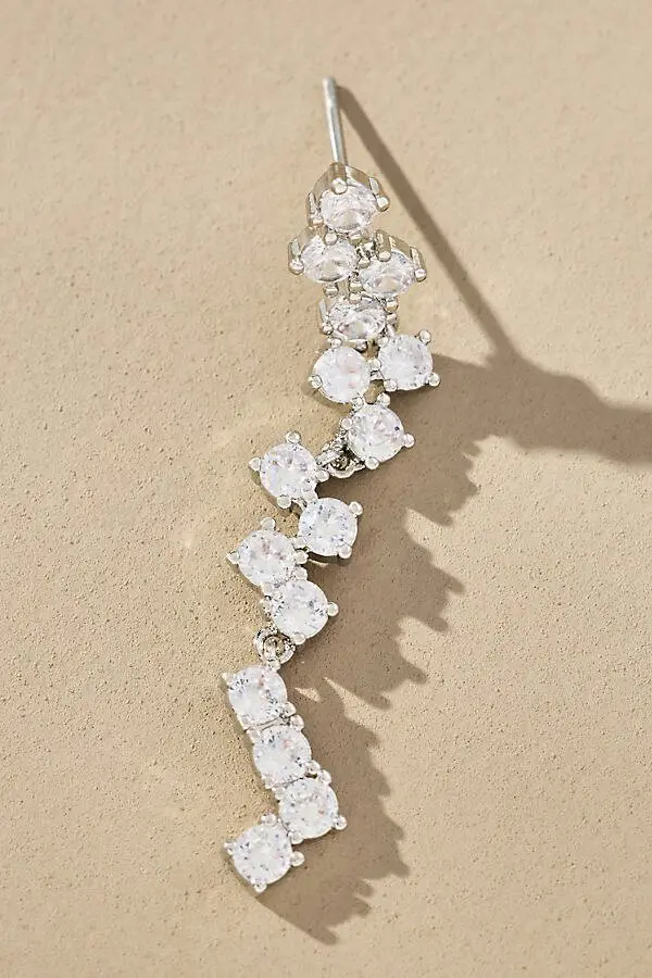 Anthropologie Wavy Crystal Drop Earrings