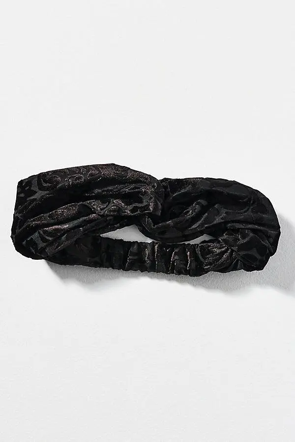 Anthropologie Burnout Velvet Headband - Black