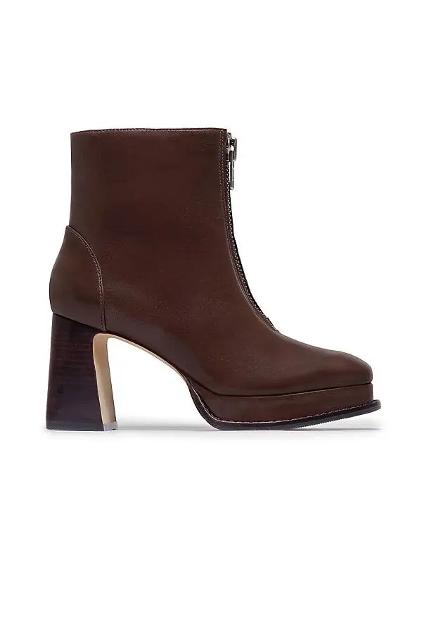 Bernardo Mafalda Platform Ankle Boots - Chocolate
