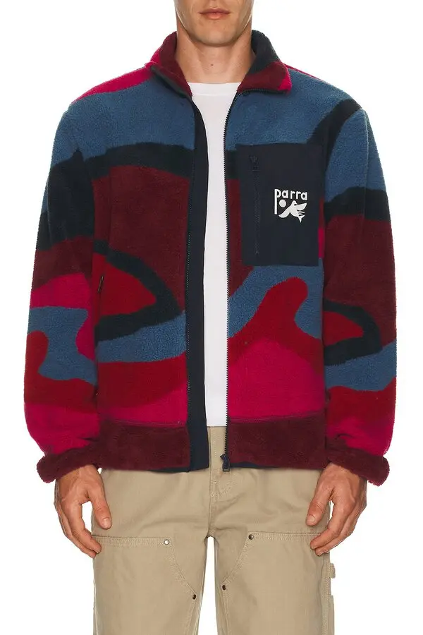 PARRA Full Ftp Booster Polar Fleece Jacket - Red